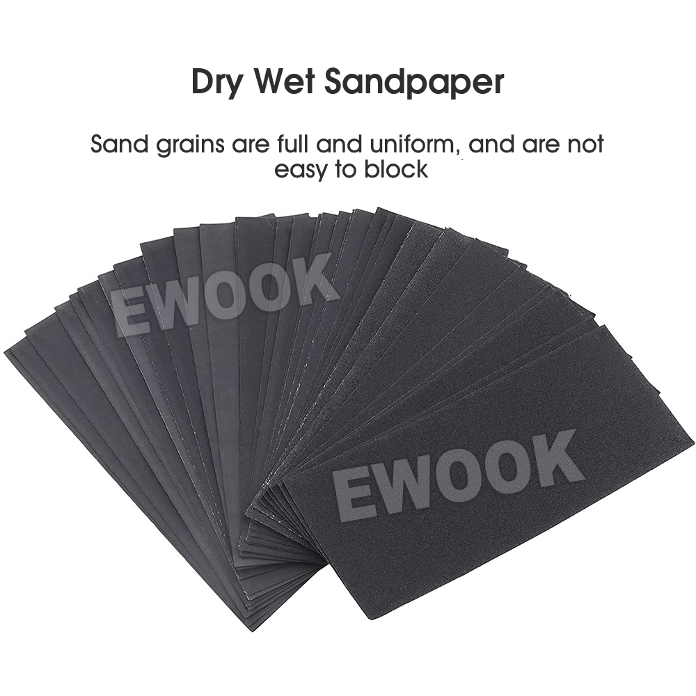 45PCS Sandpaper Mixed Wet And Dry Waterproof 400-3000 Grit Sheets ...
